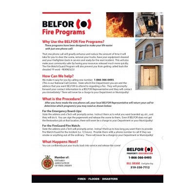 1-800BoardUp/BELFOR Fire Programs | Ontario Association of Fire Chiefs